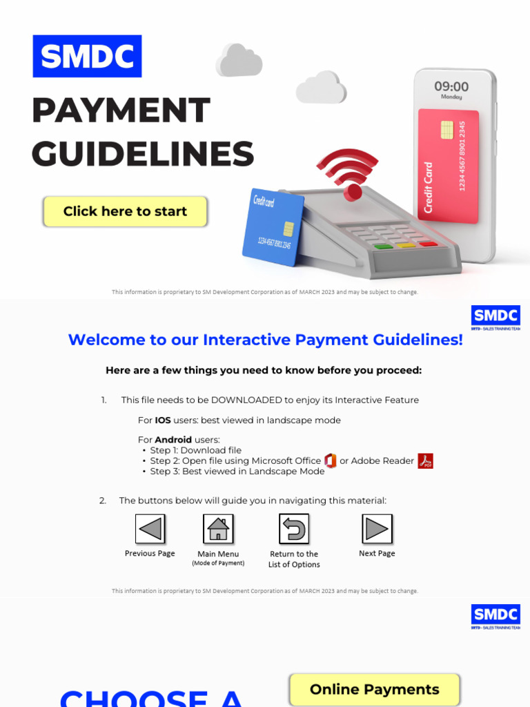 SMDC - Interactive-Payment-Guidelines-as-of-March-2023 | PDF | Computing | Service Industries
