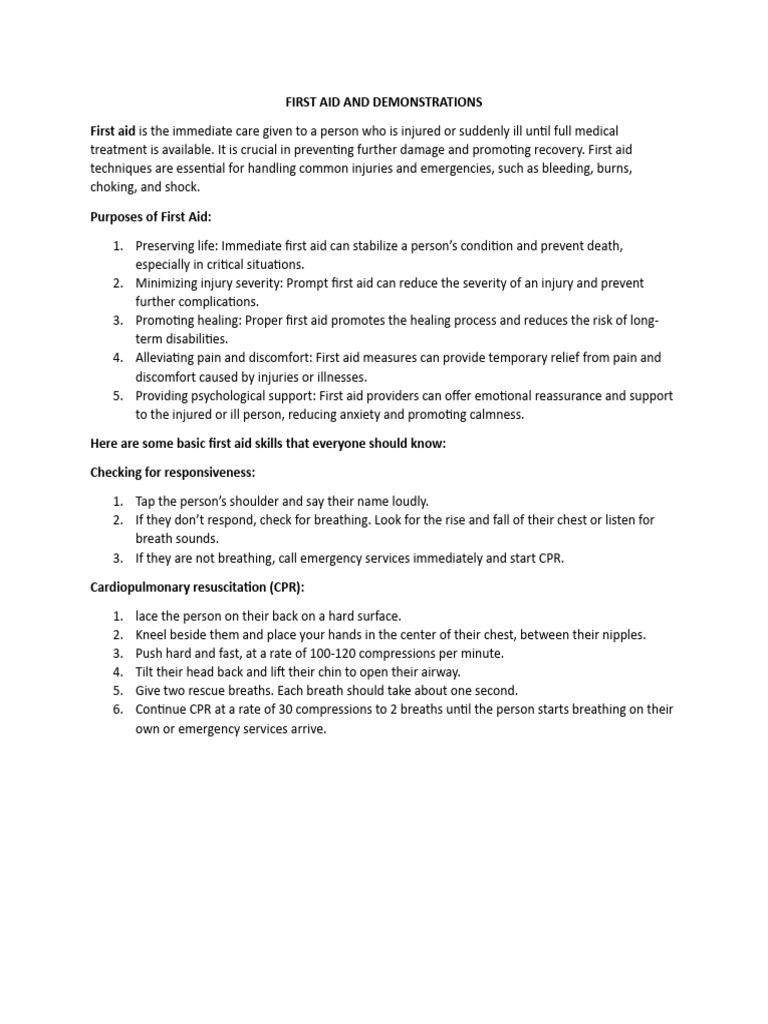 First Aid | PDF | First Aid | Cardiopulmonary Resuscitation