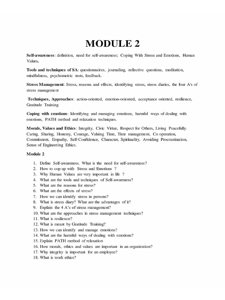 Lifeskill Module 2 | PDF