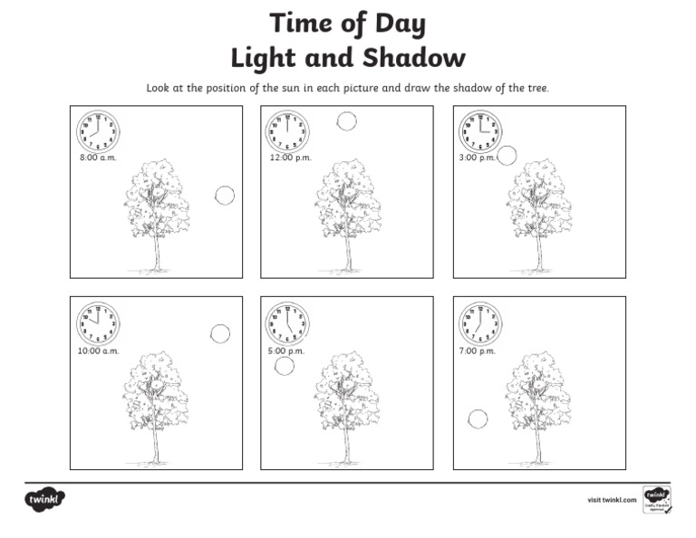 Time of Day Light and Shadow Activity For 3rd-5th Grade | PDF