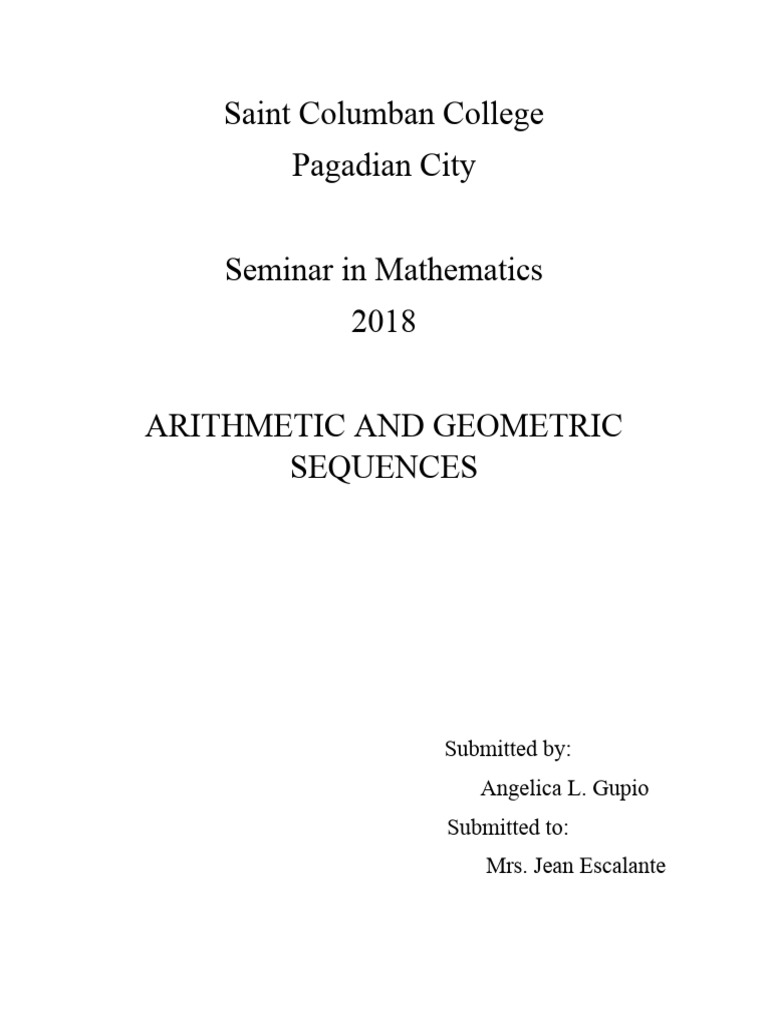 Arithmetic & Geometric Sequences Guide | PDF | Arithmetic | Multiplication