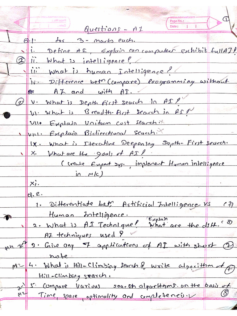 AI Final Question Bank | PDF