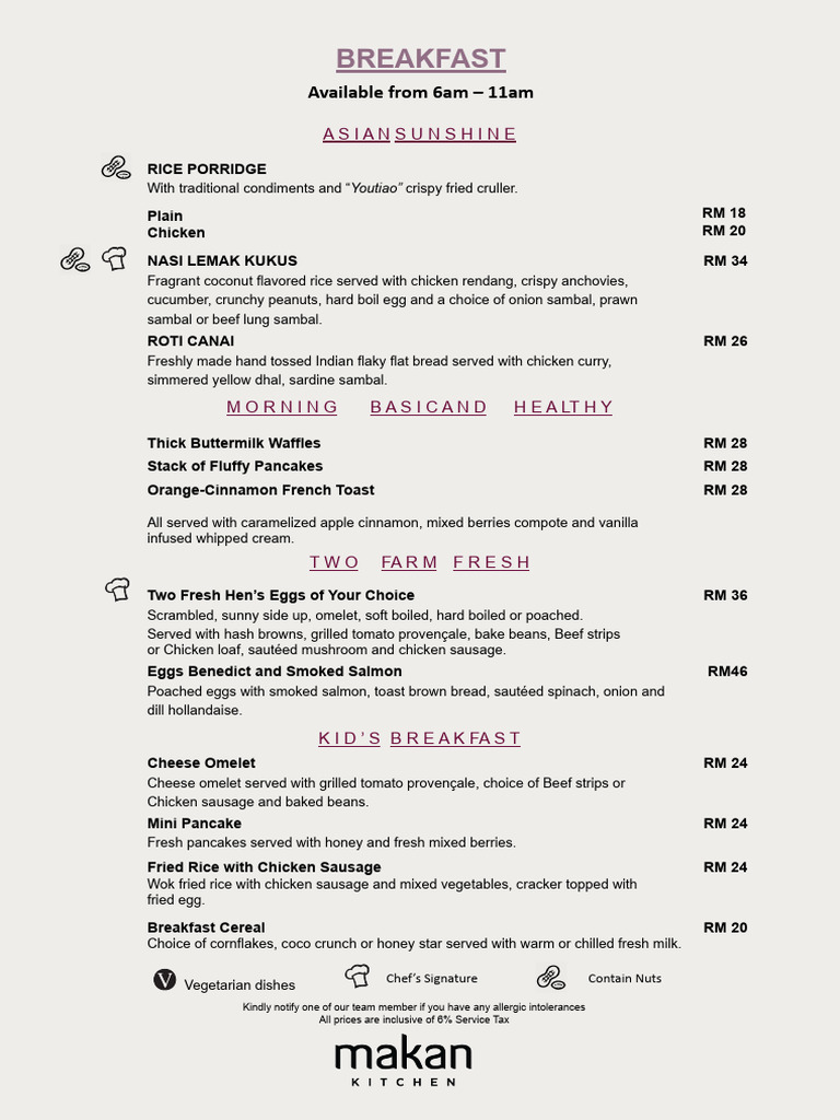 Makan Kitchen Menu 2023 | PDF | Hamburgers | Sauce