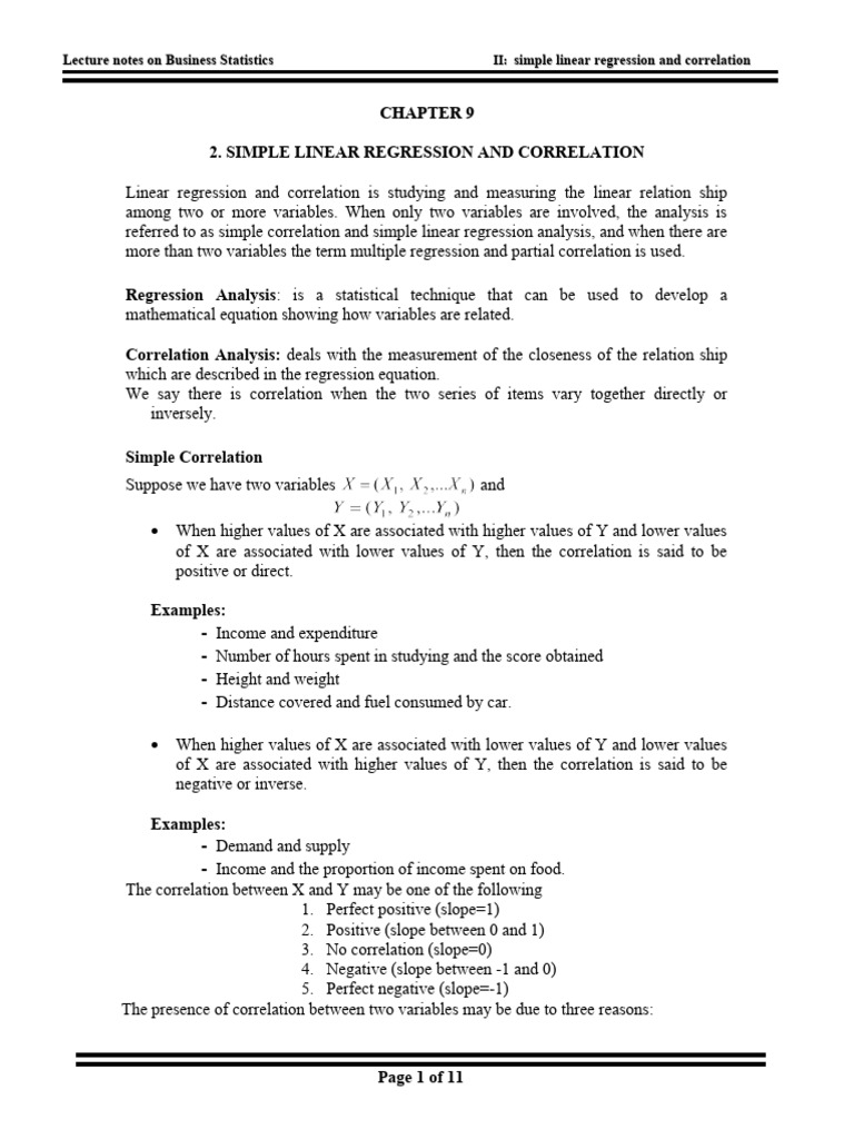 Chapter-9-Simple Linear Regression & Correlation | PDF | Linear ... Chapter-9-Simple Linear Regression & Correlation | PDF | Linear ...
