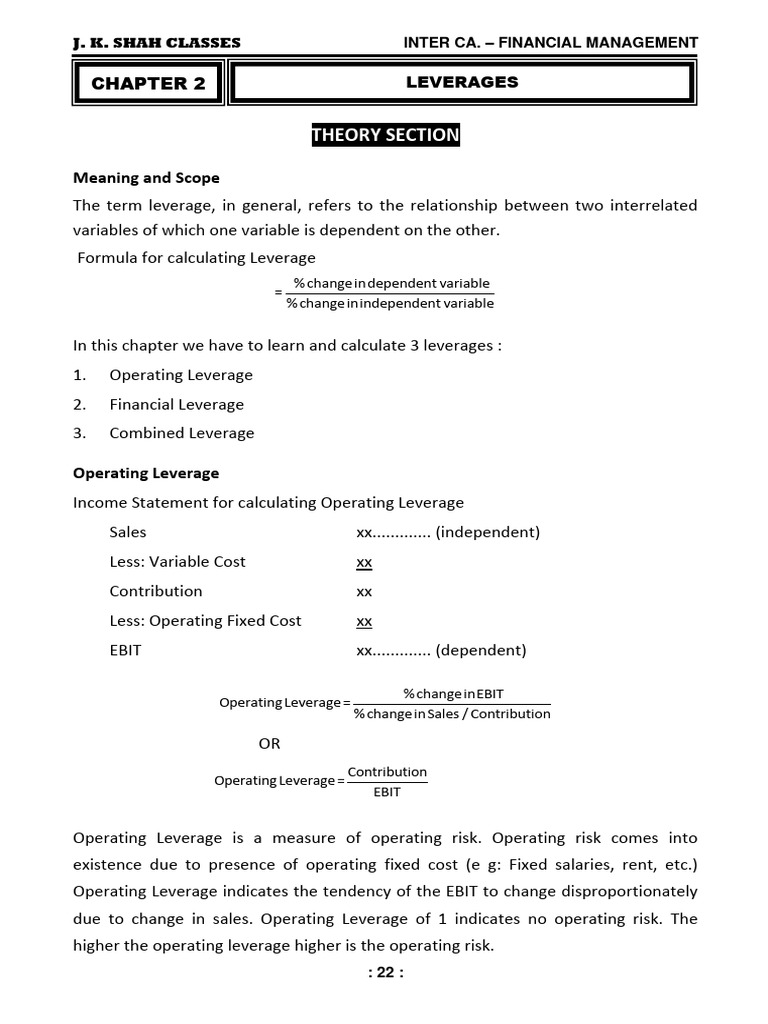 Leverages Pdf Capital Structure Leverage Finance