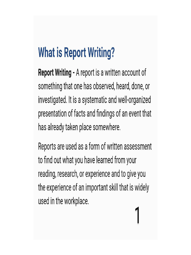 Report Writing | PDF