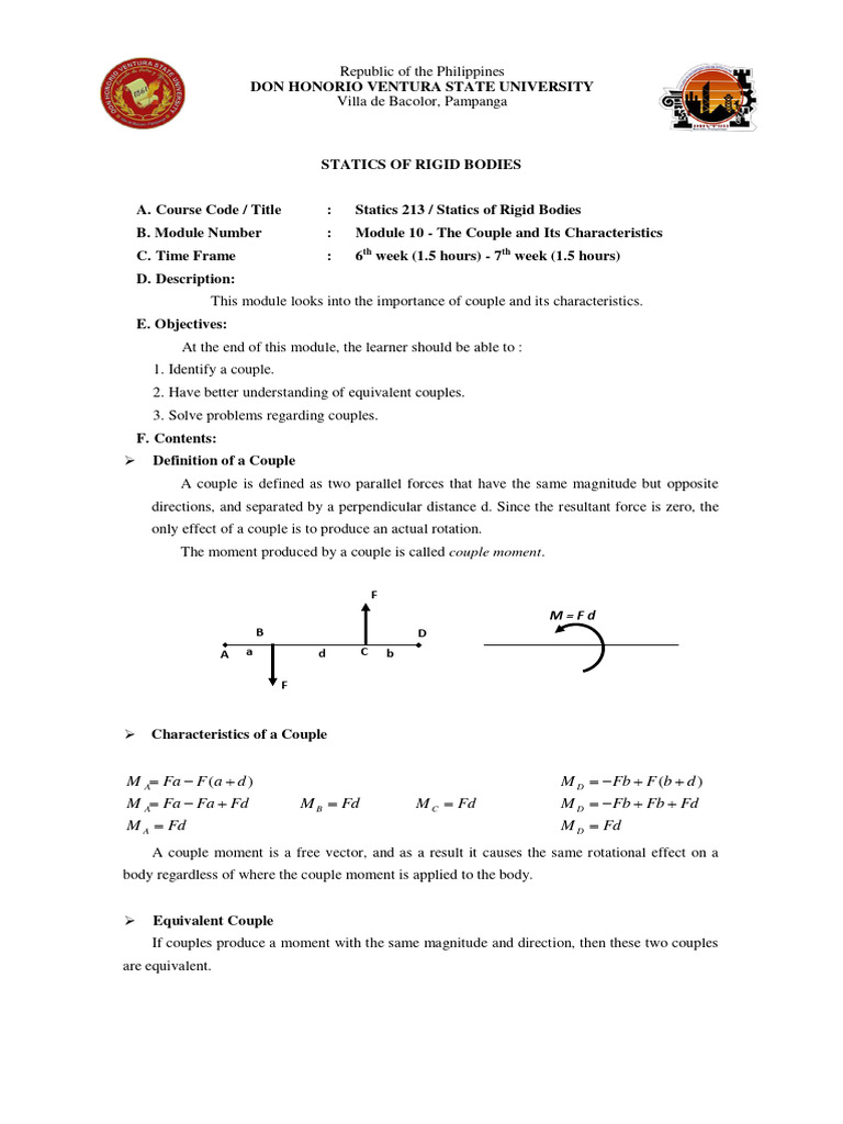 Statics Module 10 Pdf Force Euclidean Vector