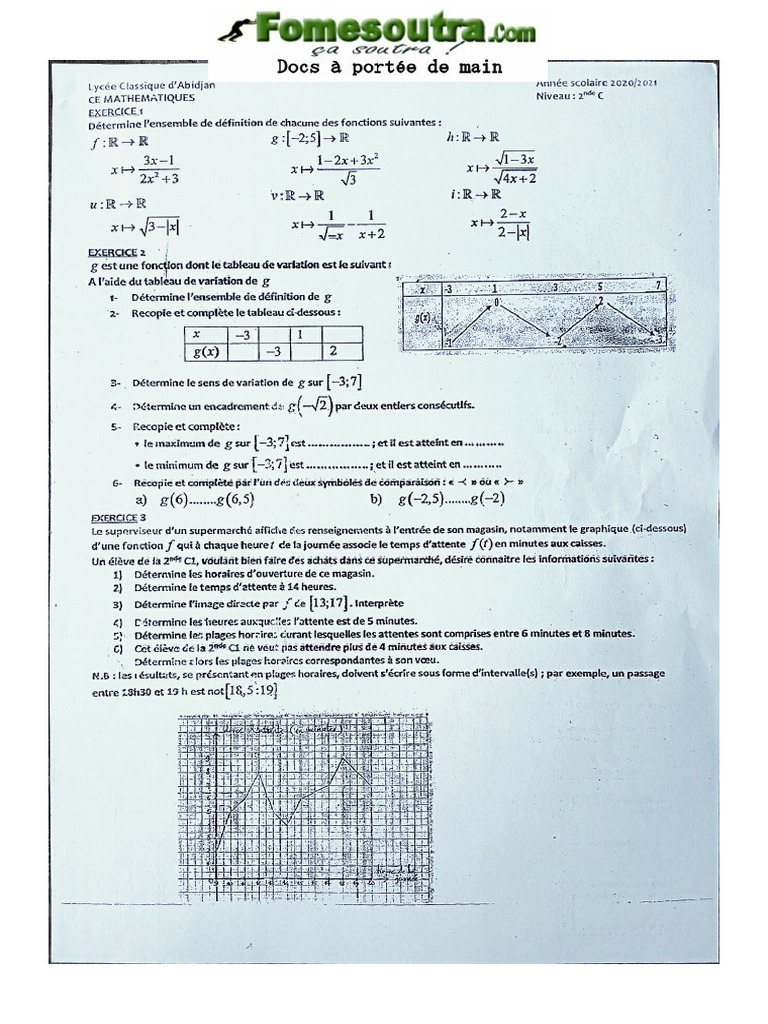 Sujet de Math 2ndec | PDF