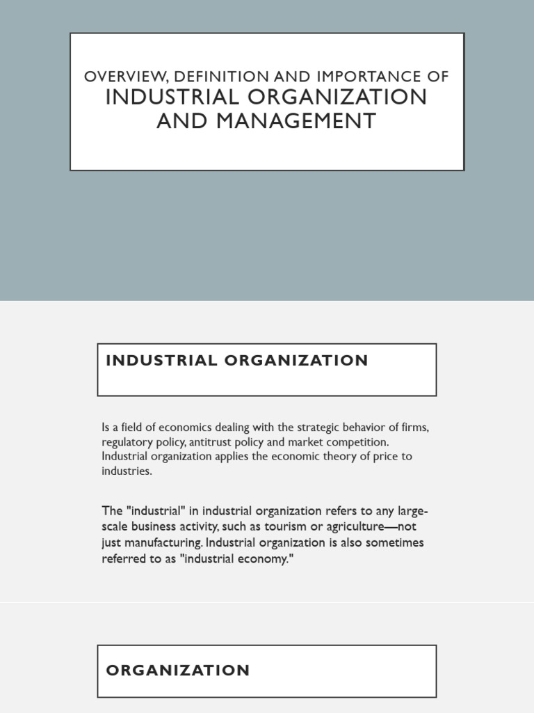 Overview of Industrial Organization | PDF | Business | Finance & Money ...
