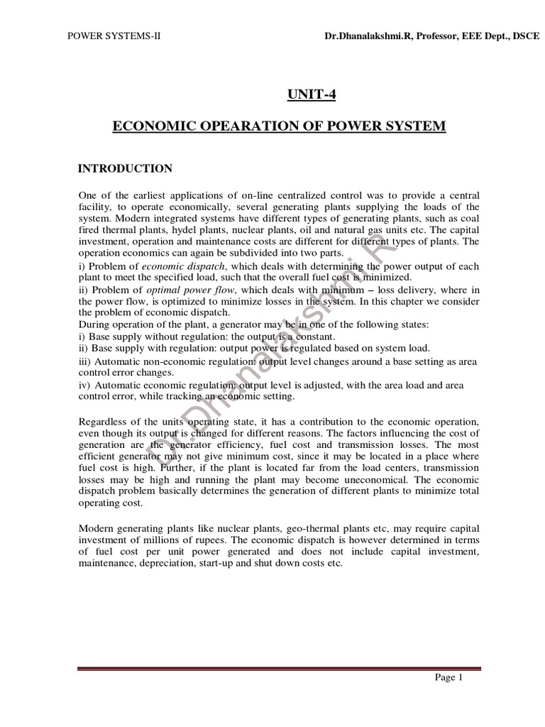PS2 - Unit 4 | PDF | Electric Power Transmission | Mathematical Optimization