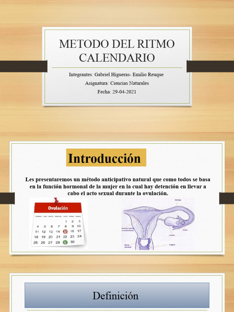 Metodo Del Ritmo Calendario | PDF | Control de la natalidad | Semen