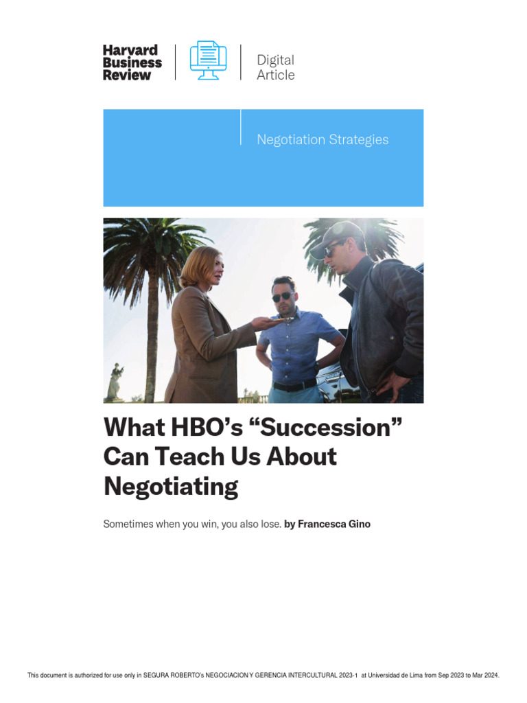What HBO's Succession Can Teach Us About Negotiating | PDF | Negotiation | Auction
