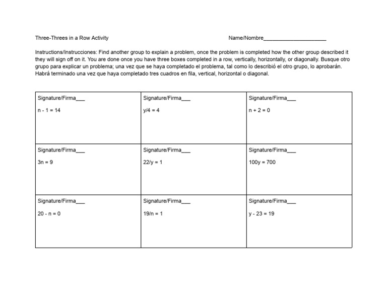 Three-Threes in A Row | PDF