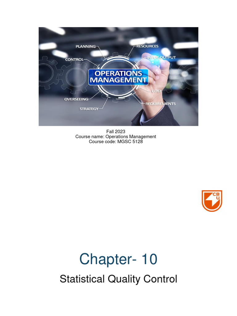 Week 8 - Statistical Quality Control | PDF | Standard Deviation | Mean