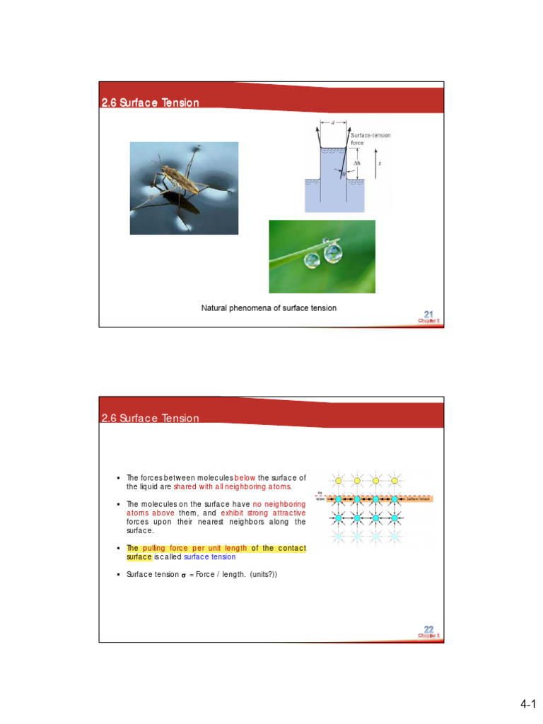 Fluid Mechanics ch.2.2 | PDF | Surface Tension | Pressure