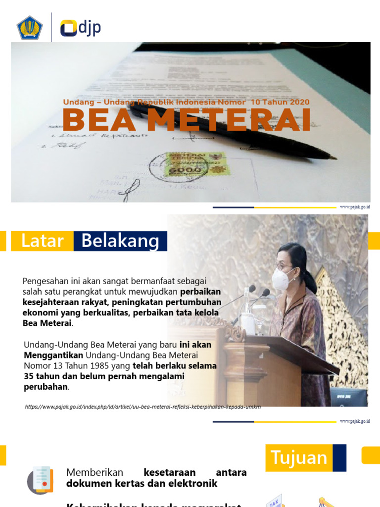 Pengenaan Bea Meterai pada Dokumen | PDF | Pengelolaan Keuangan & Uang ...