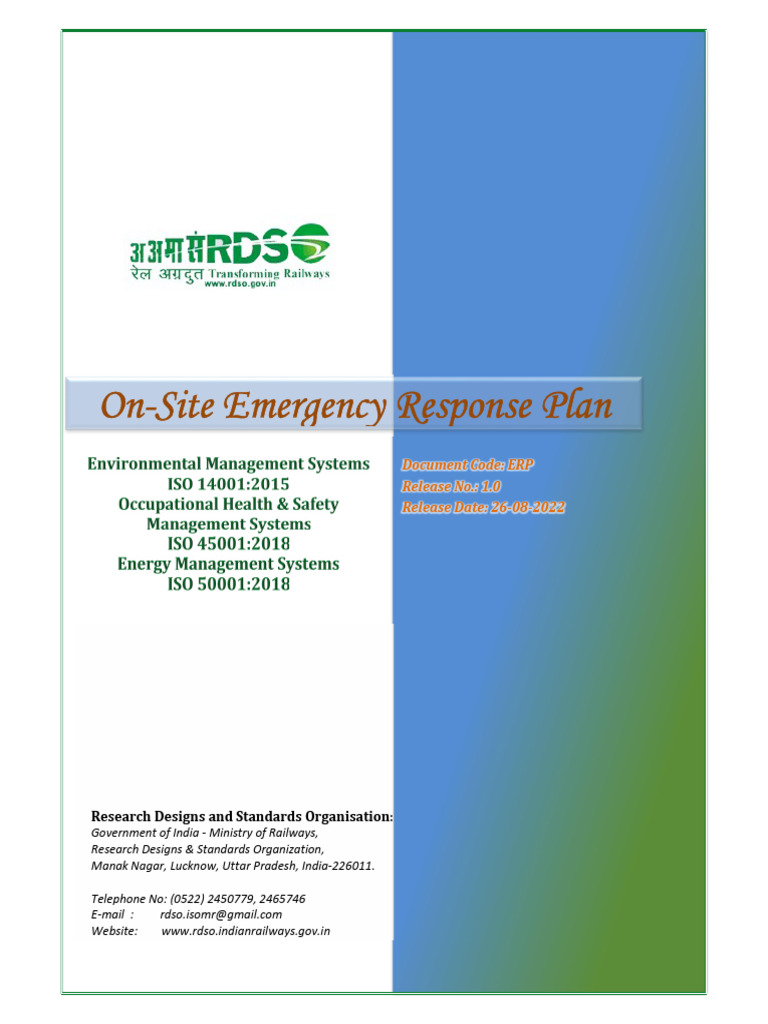 On Site Emergency Response Plan26082022 | PDF | Safety | Public Safety