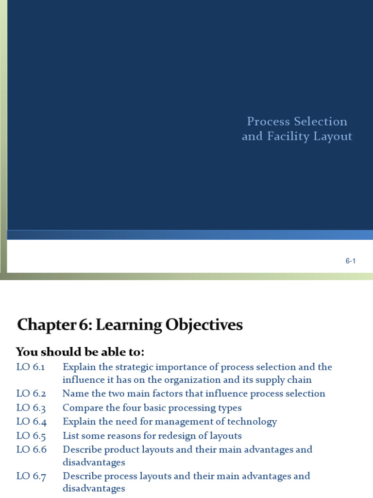 Process Selection and Facility Layout | PDF | Automation | Machines