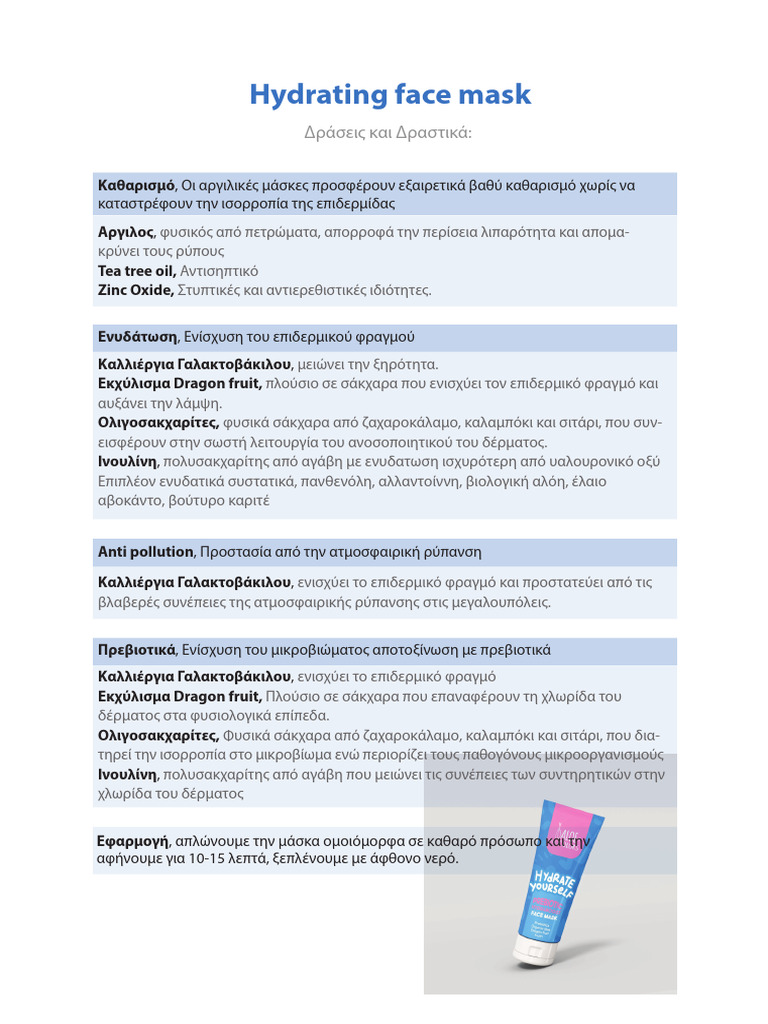 Hydrating Face Mask | PDF