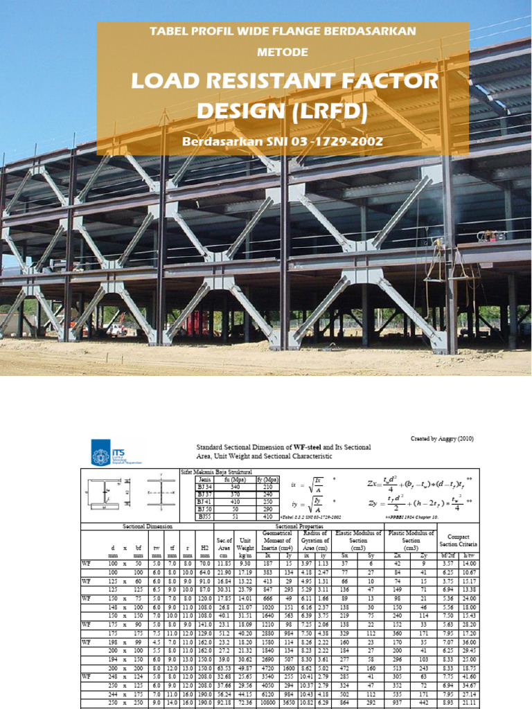 Tabel Baja WF LRFD | PDF | Mechanical Engineering | Applied And Interdisciplinary Physics