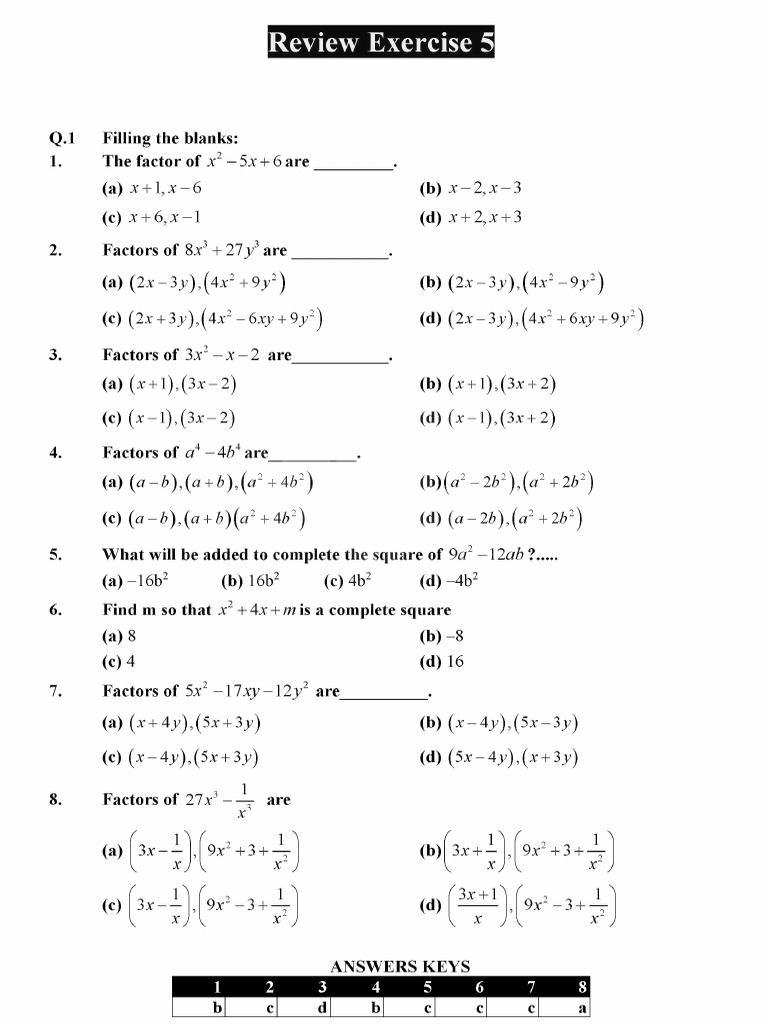 9th Math Chapter 5 Review | PDF