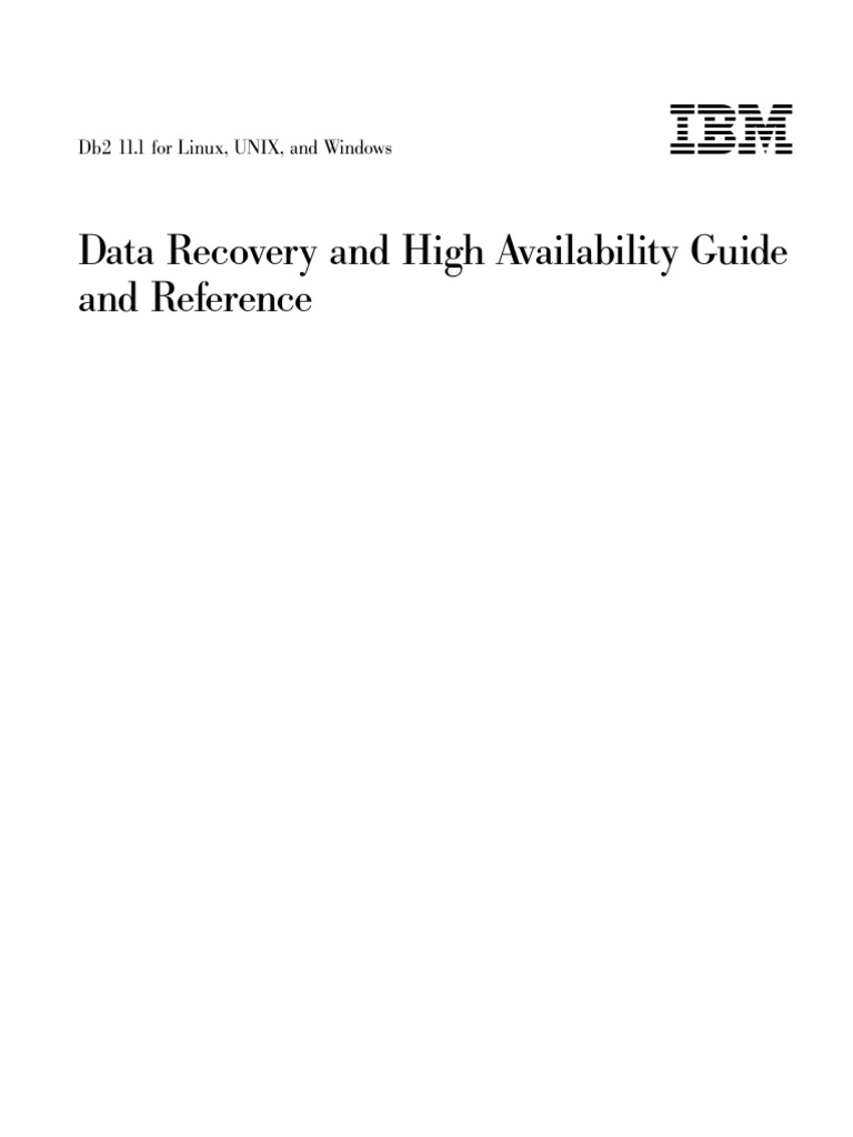 Data Recovery and High Availability Guideand Reference | PDF | Computer Cluster | Ibm Db2