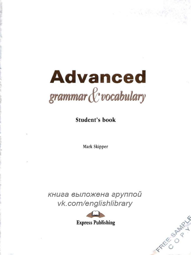 Advanced Grammar and Vocabulary | PDF | Verb | Preposition And Postposition