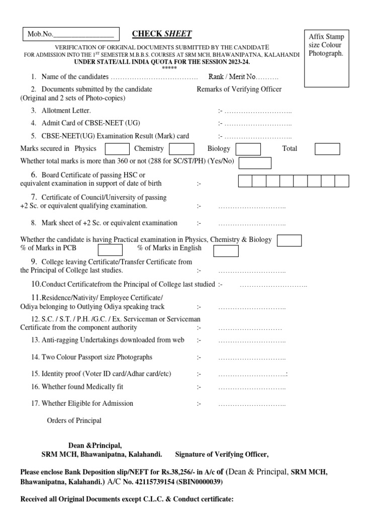 Admission-Check-Sheet | PDF | Government | Authentication