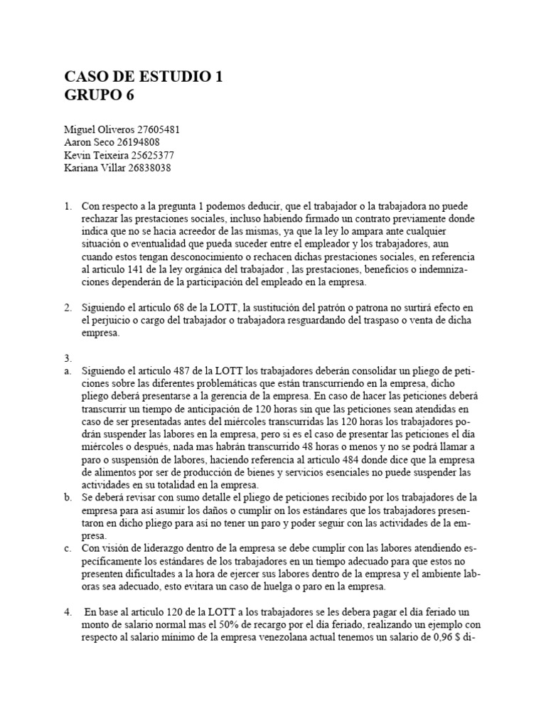Caso de Estudio 1 | Descargar gratis PDF | Daños y perjuicios | Business