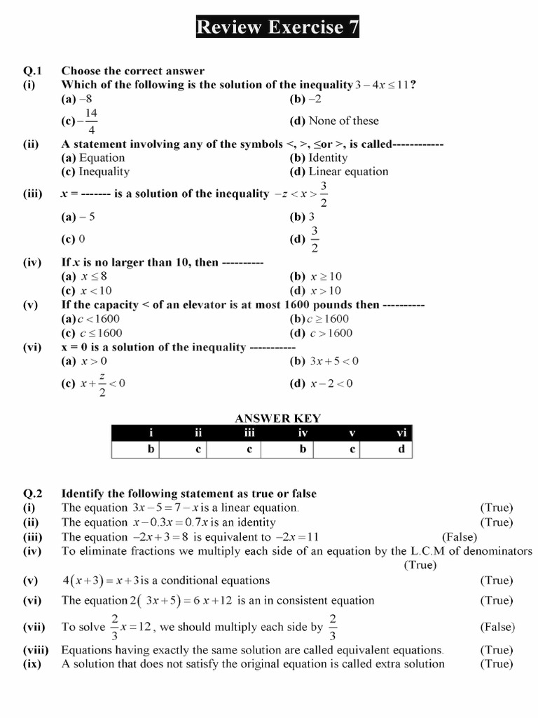 9th Math Chapter 7 Review | PDF