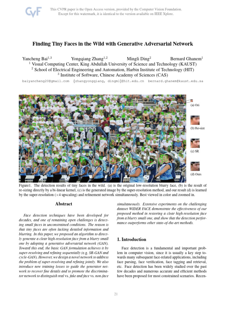 Bai Finding Tiny Faces CVPR 2018 Paper | PDF | Applied Mathematics | Artificial Intelligence