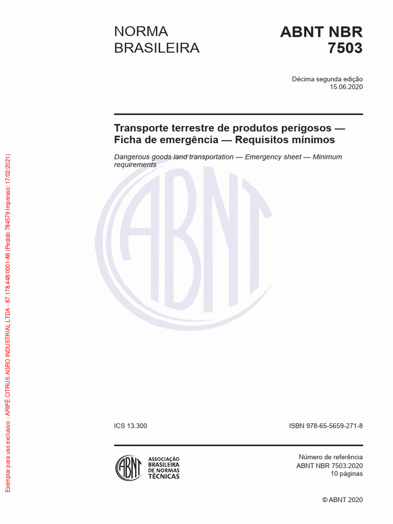 Abnt NBR 7503.2020 | PDF