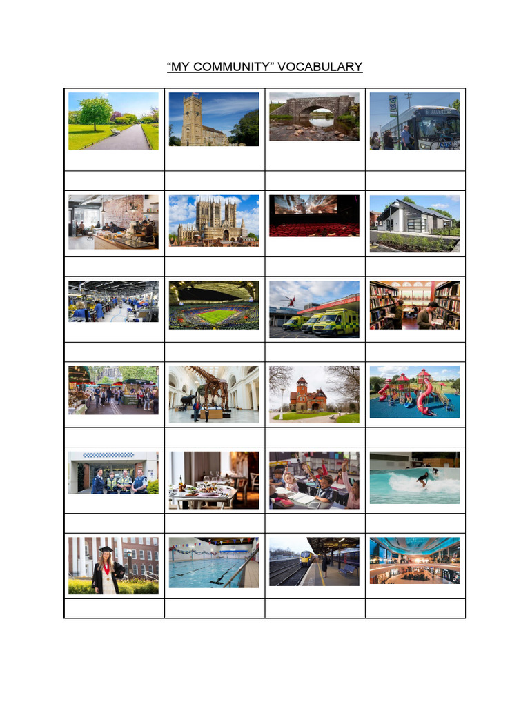 “MY COMMUNITY” VOCABULARY | PDF
