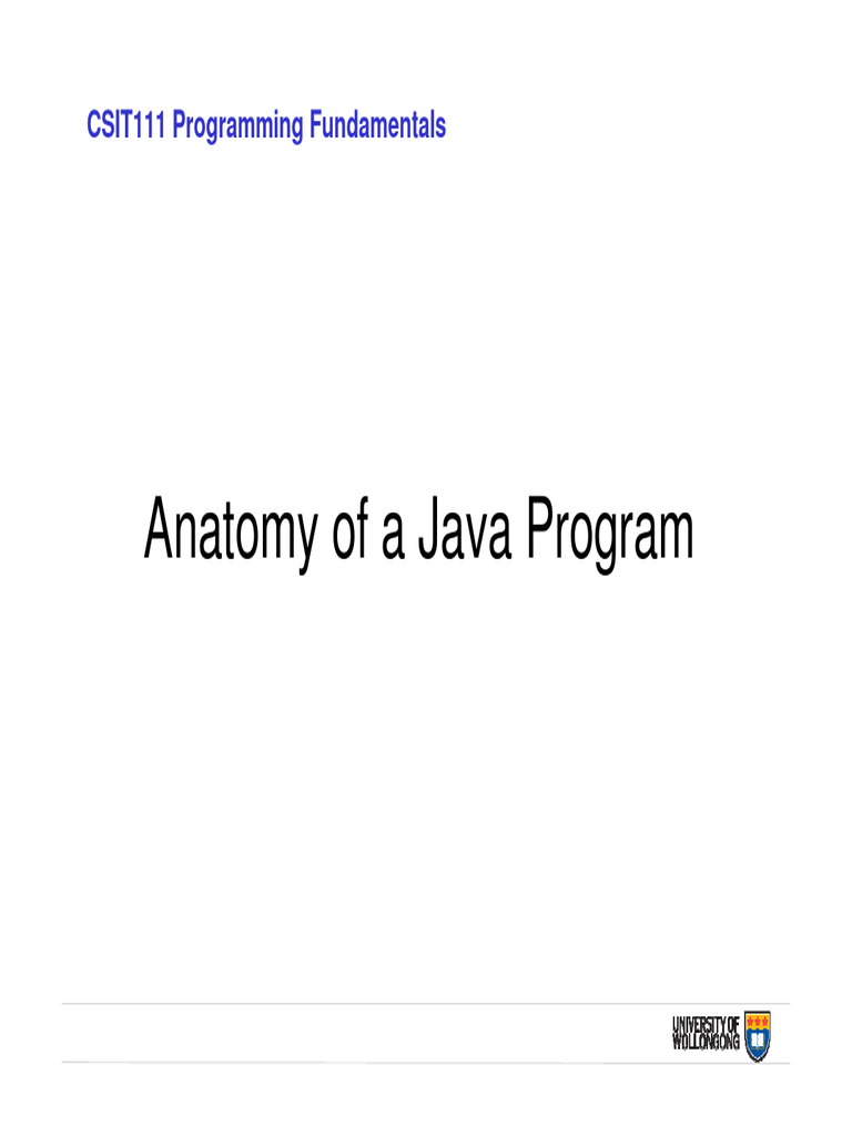 Csit111 Lecture 3 Pdf Computer Program Programming 