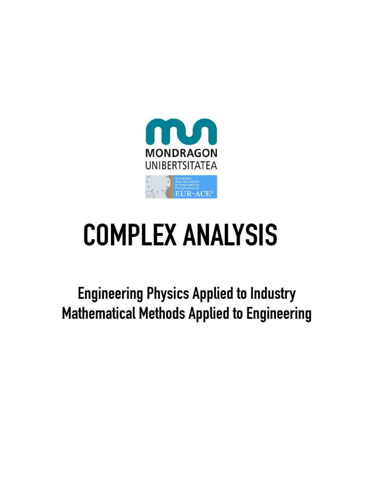 Complex Analysis Pdf Complex Number Numbers