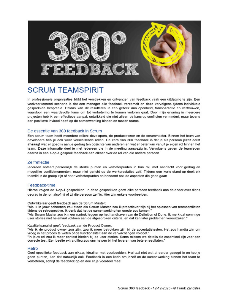 Scrum 360 Feedback | PDF