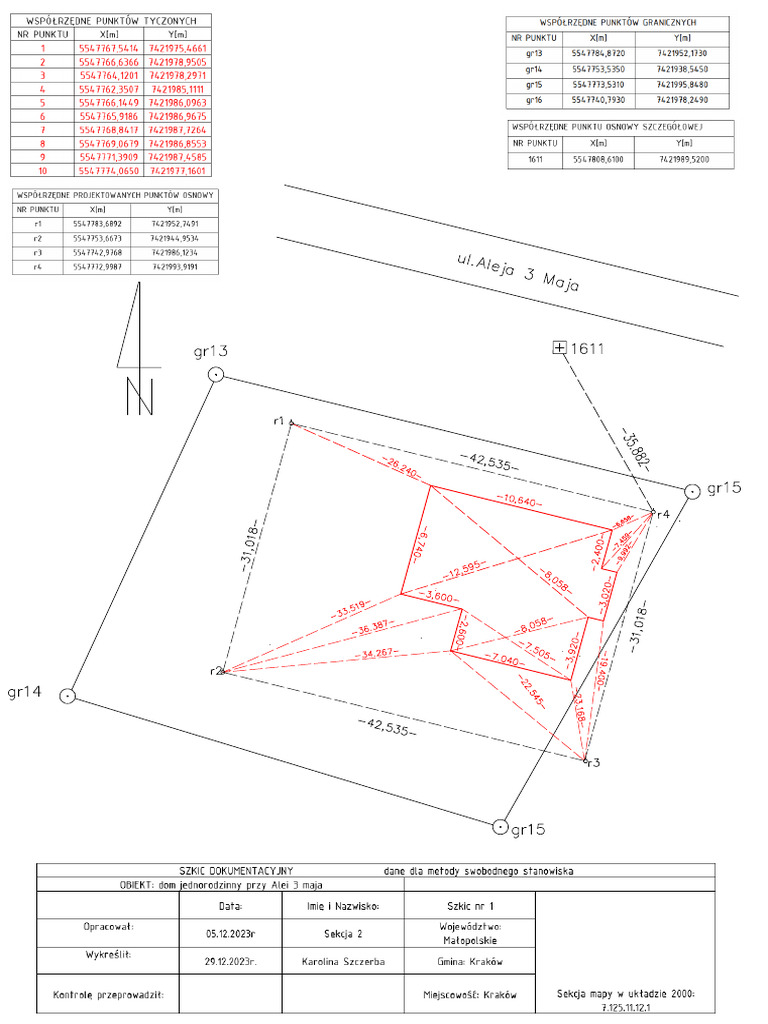 Szkic Tyczenia Domu Swobodne ST | PDF