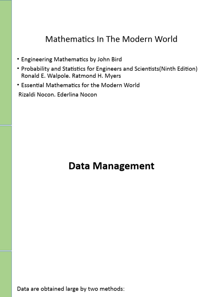 3 Data Management Pdf Statistics Statistical Inference