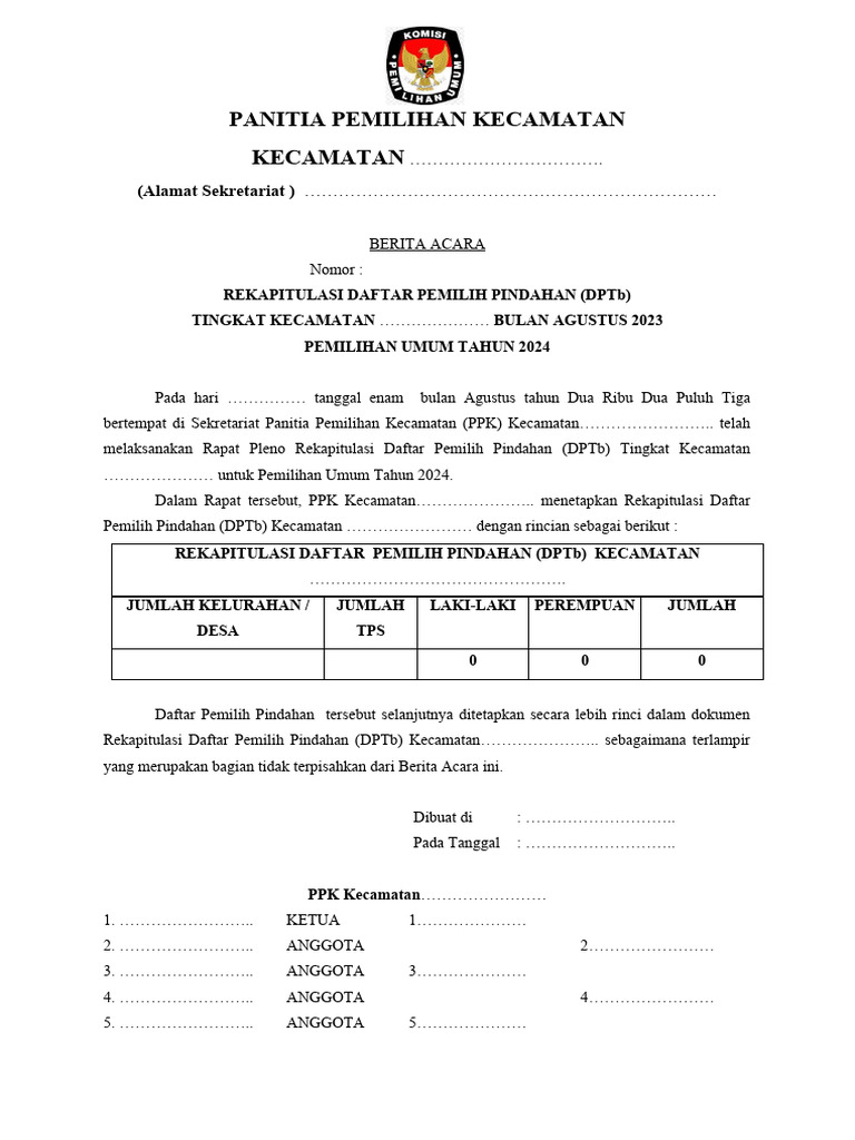 Contoh Ba Dptb Ppk Dan Pps Pdf