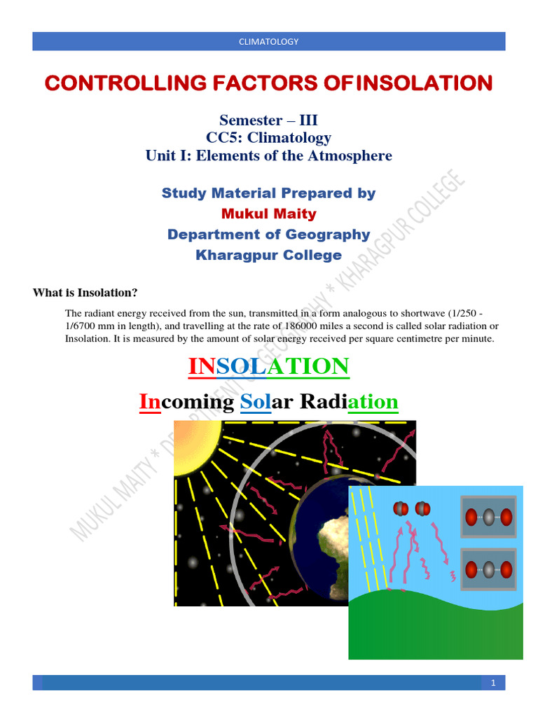 Geography Students' Guide to Insolation | PDF | Electromagnetic ...