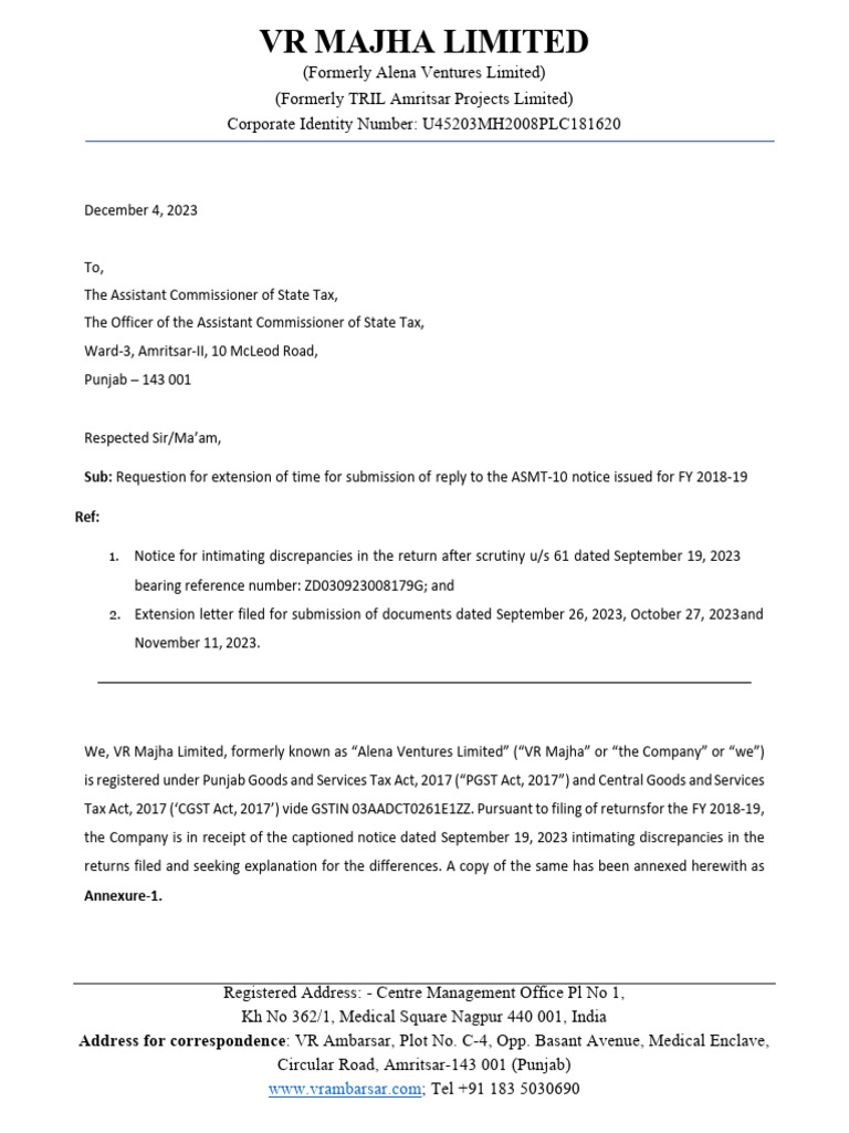 Extention Letter | Download Free PDF | Payments | Public Law