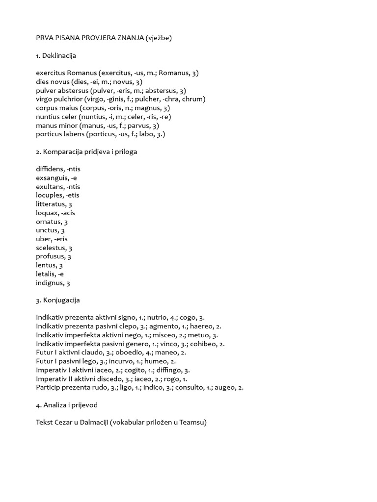 Priprema Za Pisanu Provjeru Drugi Razred | PDF