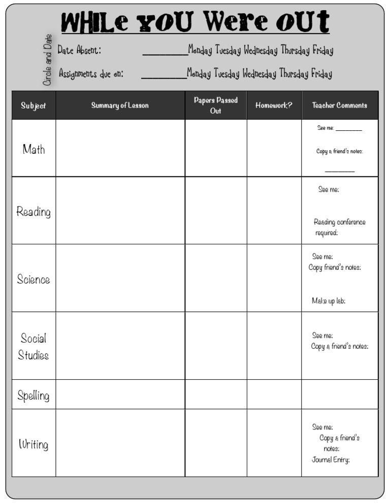 Student Absence and Assignment Tracker | PDF