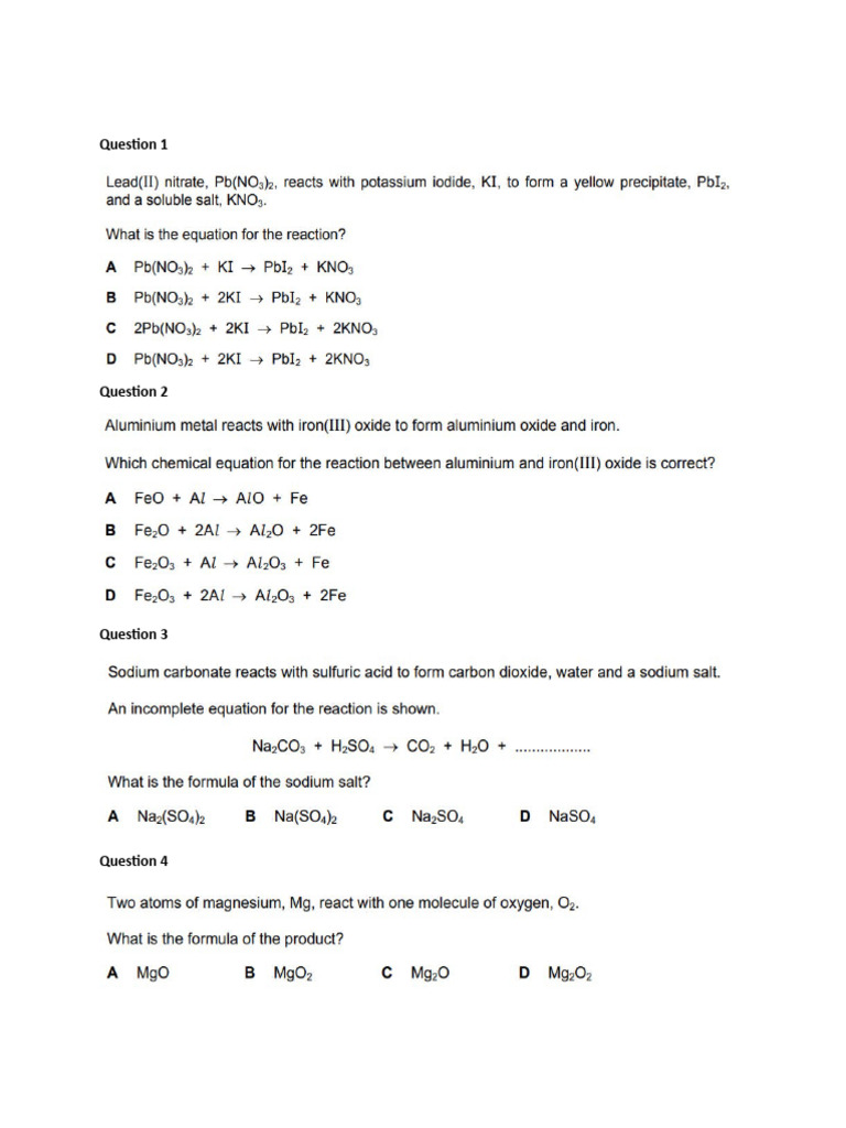 Stoichiometry - Worksheet | PDF