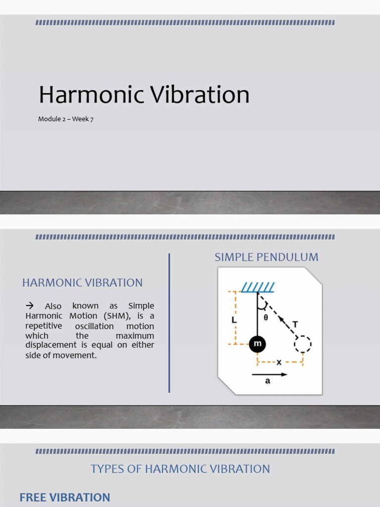 Module 2 Week 7 - Harmonic Vibration | PDF | Oscillation | Mechanical Engineering