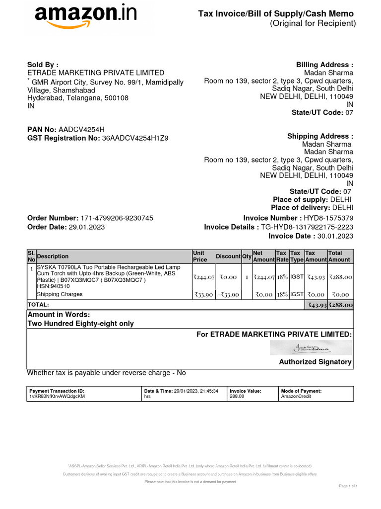 Invoice Emergency Light | PDF | Invoice | Market (Economics)