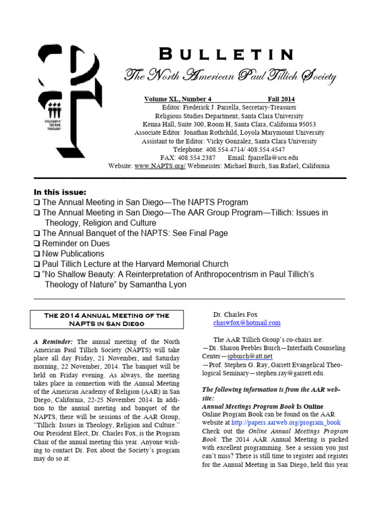The North American Paul Tillich Society | PDF | Theology | God The North American Paul Tillich Society | PDF | Theology | God
