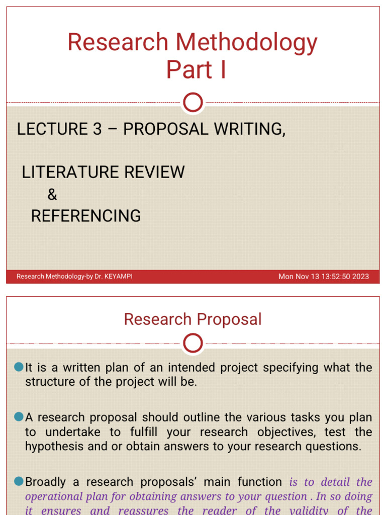 Lecture - 3 Proposal Writing | PDF | Hypothesis | Null Hypothesis