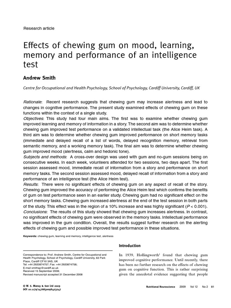 Smith 2009 | PDF | Recall (Memory) | Memory