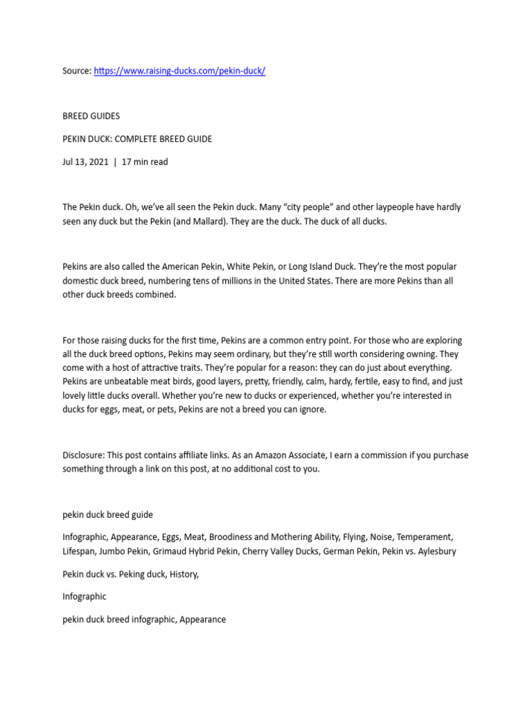 Duck Breeds Guid | PDF | Duck | Chicken